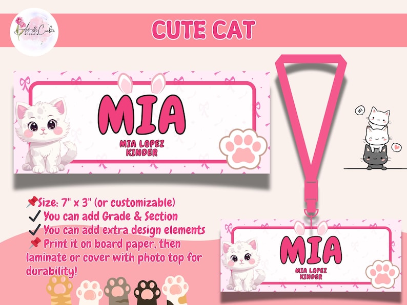 Editable Kids Name Tags Canva Template | 20 Editable Designs ...