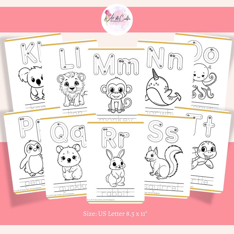 Printable Alphabet Coloring and Tracing Book (PDF) - ABC Workbook for ...
