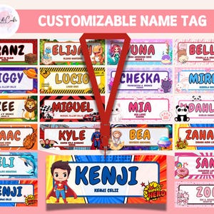 Customizable Name Tags for Kids | 20 Editable Designs | Canva | Digital ...