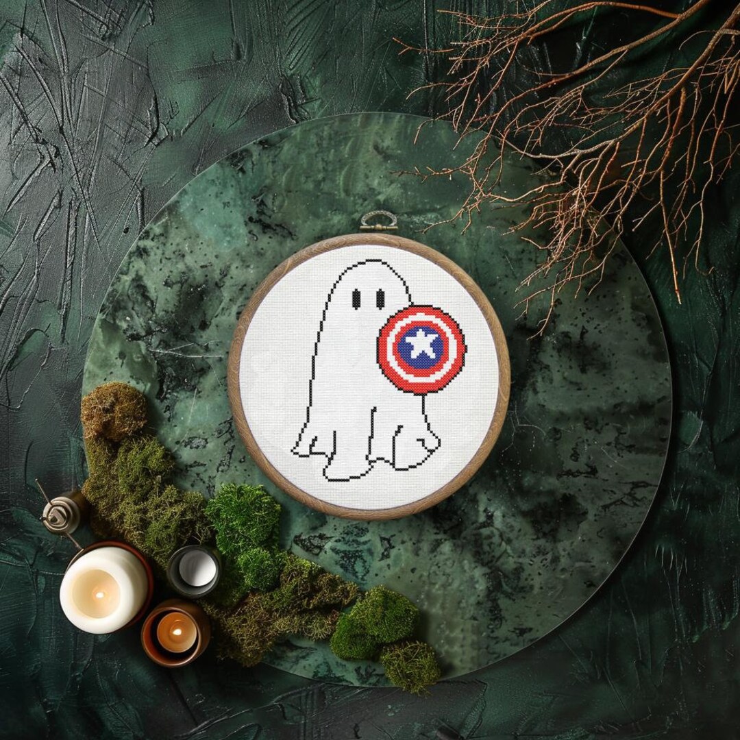 Ghost Captain America Marvel Collection of Ghosts Captain Cross Stitch ...