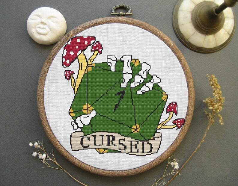 Dungeons and Dragons Cursed Die Cross Stitch Pattern (PDF Pattern) - Etsy