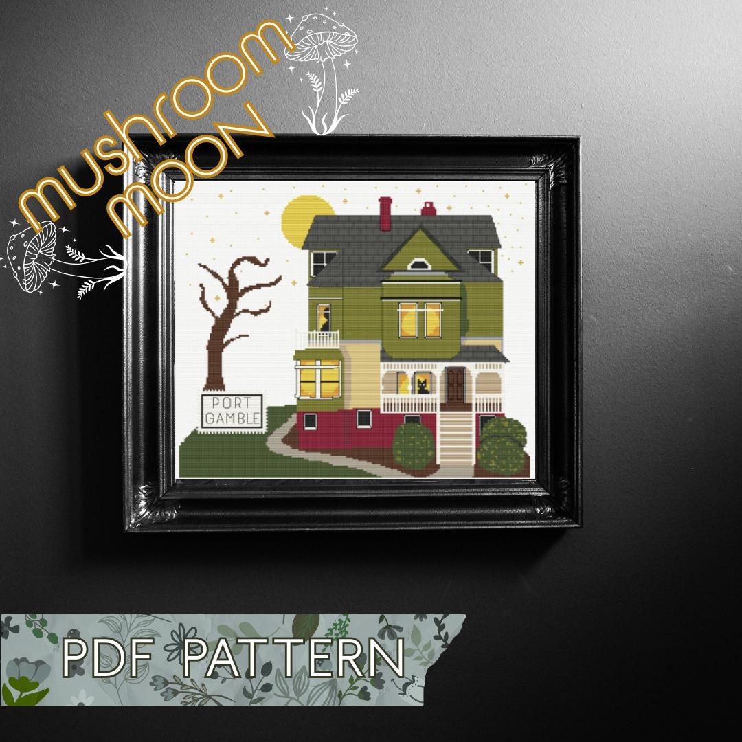 Port Gamble Victorian House Cross Stitch Pattern: Haunted Historic Home ...