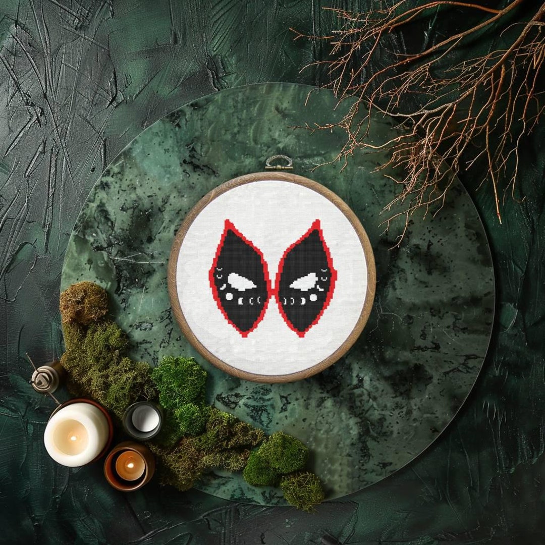 Deadpool Eyes Cross Stitch Pattern: Moon Phases Anti-hero (PDF Pattern ...
