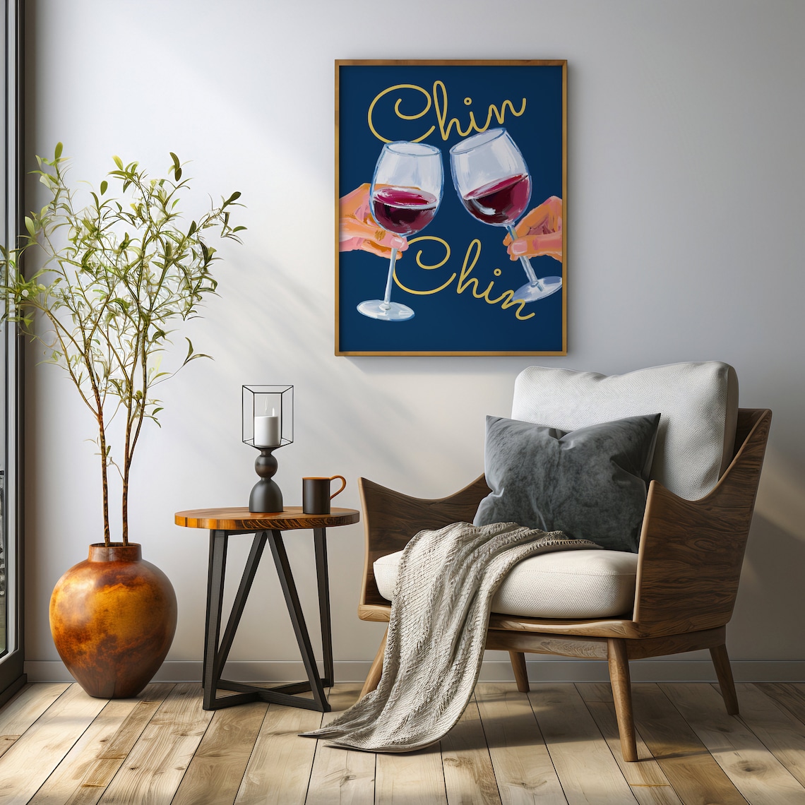 "chin Chin" Poster - Digital Download, Wine Wall Art, Kitchen Decor ...