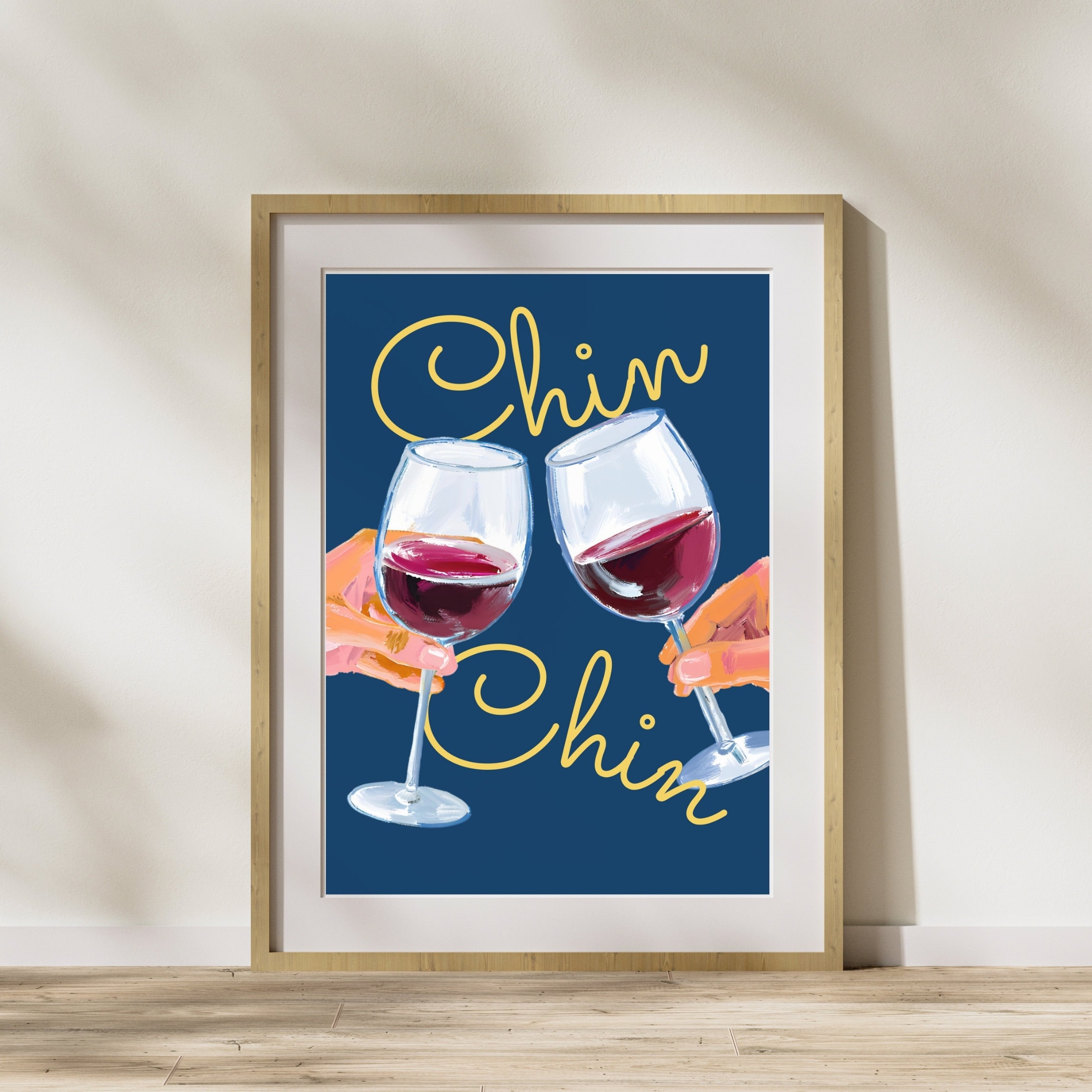 "chin Chin" Poster - Digital Download, Wine Wall Art, Kitchen Decor ...