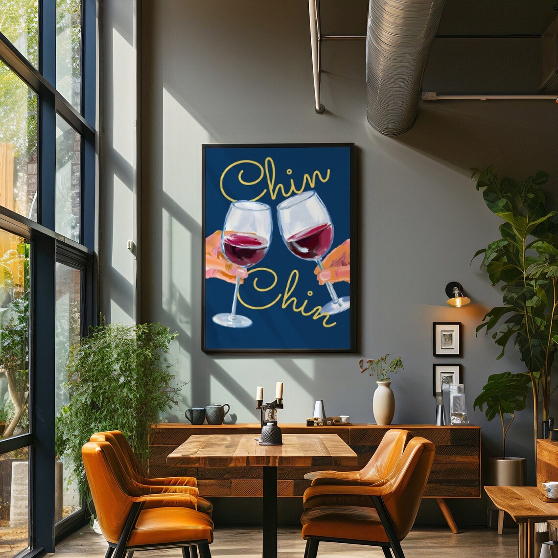 "chin Chin" Poster - Digital Download, Wine Wall Art, Kitchen Decor ...