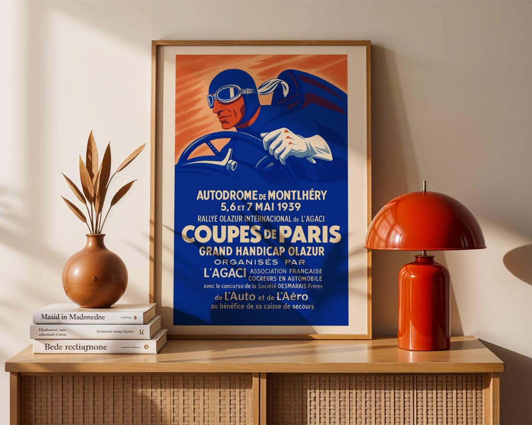 Vintage Racing Poster – Coupes De Paris 1939 – French Car Race Wall Art ...