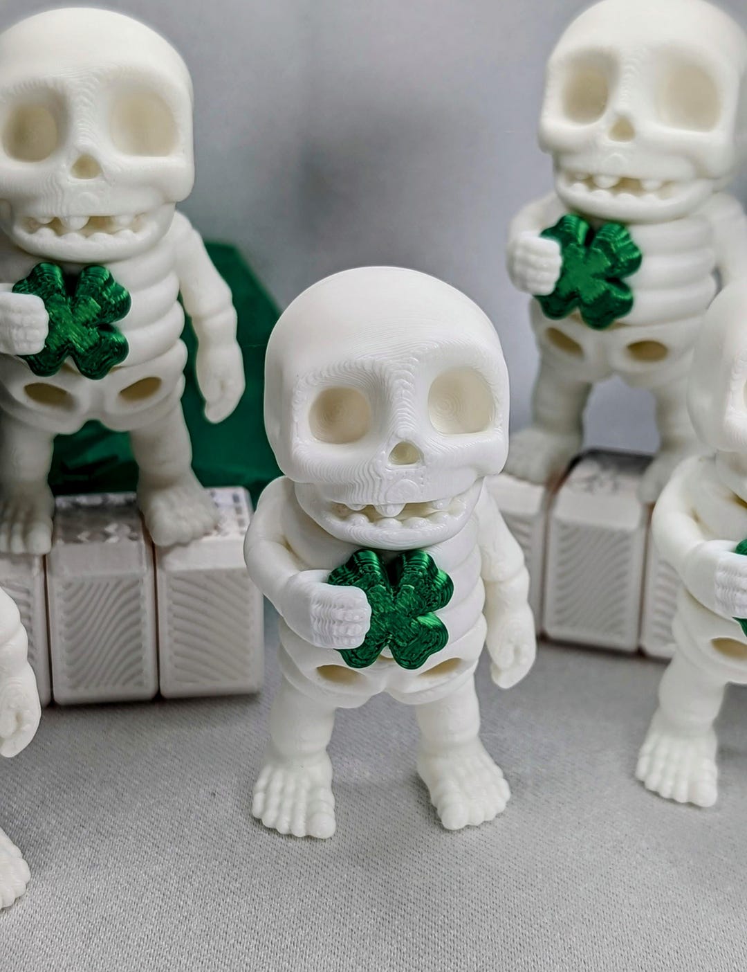 Skeleton Lucky Clover 3D Printed Articulated Figure St. Patrick's Day ...