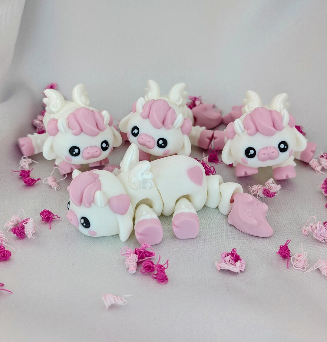Cupid Cow 3D Printed Articulated Toy Valentine's Day - Etsy