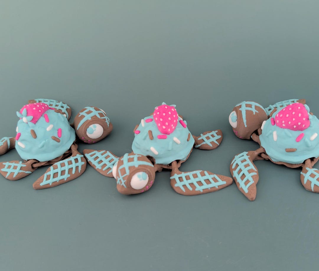 Dessurtle Strawberry Turtle 3D Printed Sea Creature - Etsy