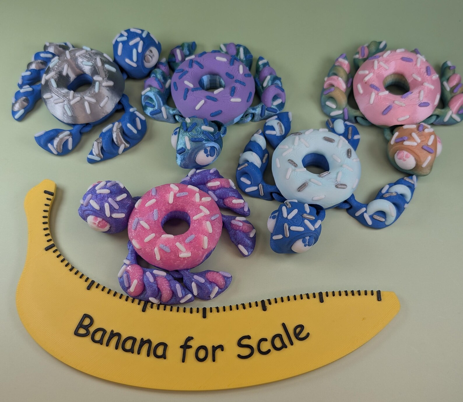 Donurtle Donut Turtle New Colors! 3D Printed Sea Creature - Etsy