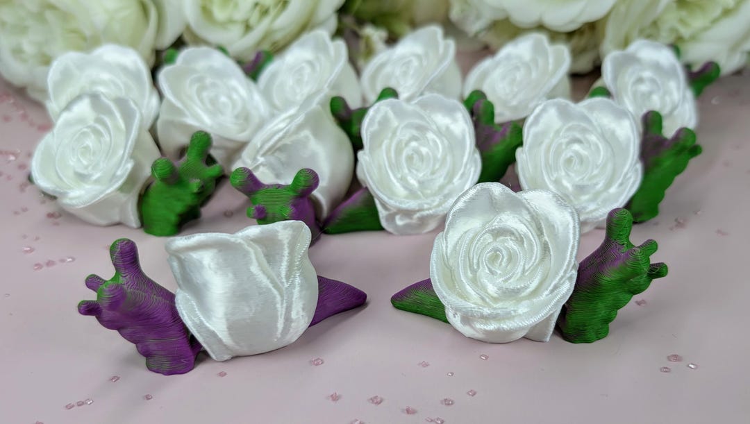 Snail - White Rose Snail Fits in Your Hand! 3D Printed Valentine's Day ...