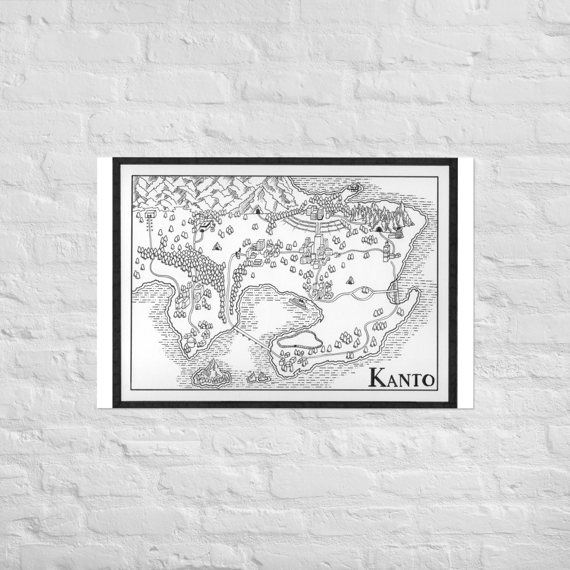 Pokemon Kanto Fantasy Map POSTER - Etsy