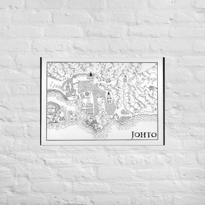 Pokemon Johto Fantasy Map POSTER - Etsy