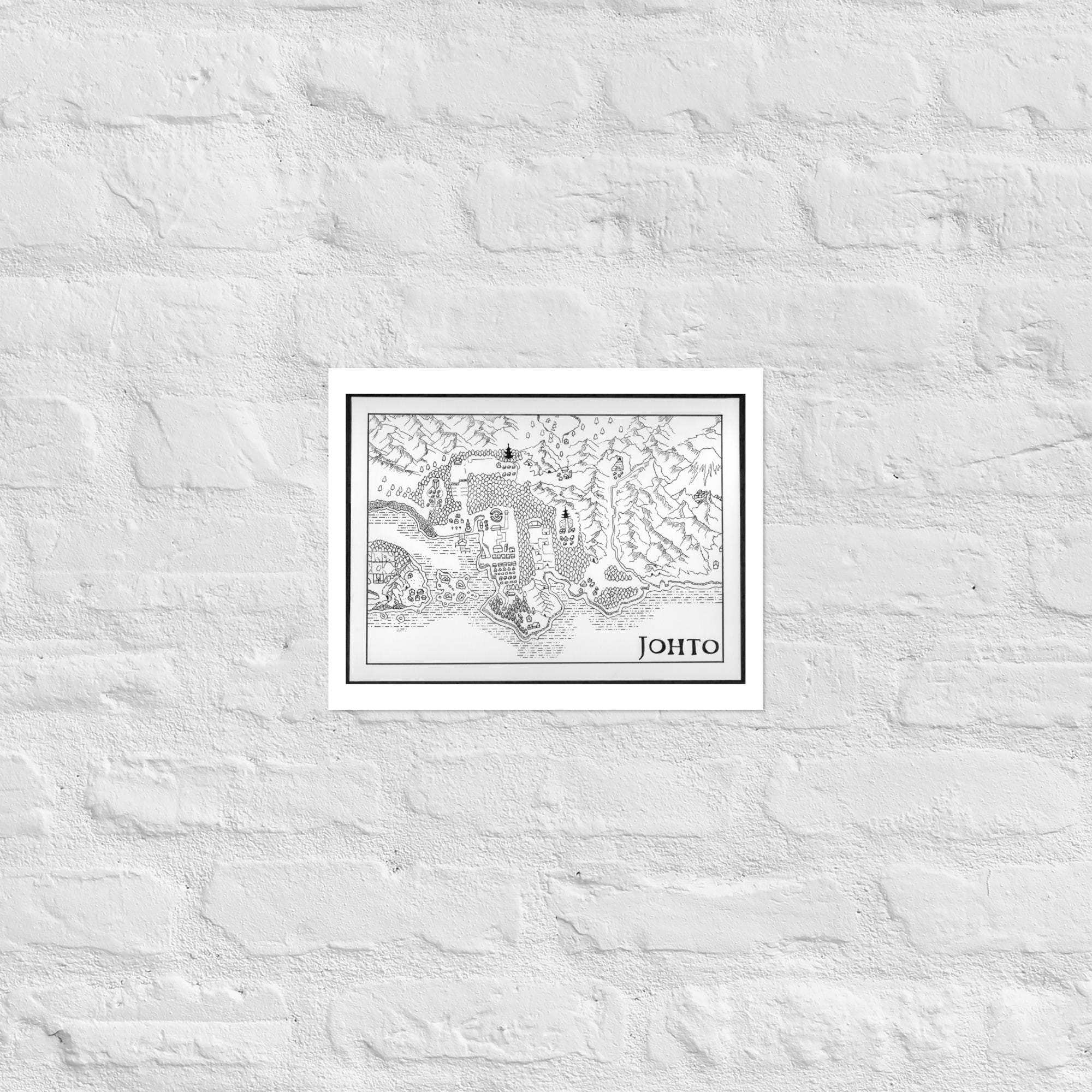 Pokemon Johto Fantasy Map POSTER - Etsy