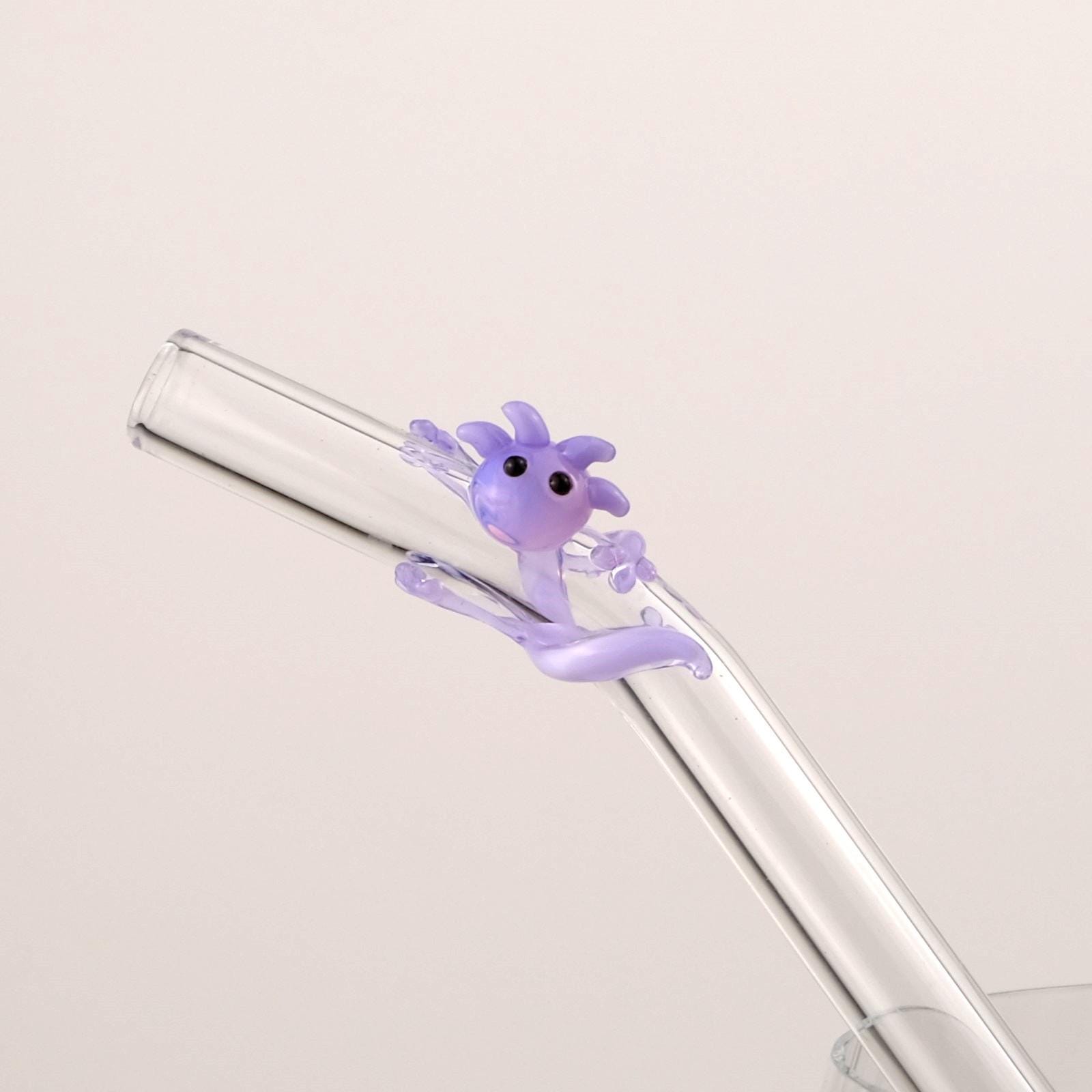 Handmade Glass Straw: Axolotl, Frog, Octopus, Turtle - Wildlife Set - Etsy
