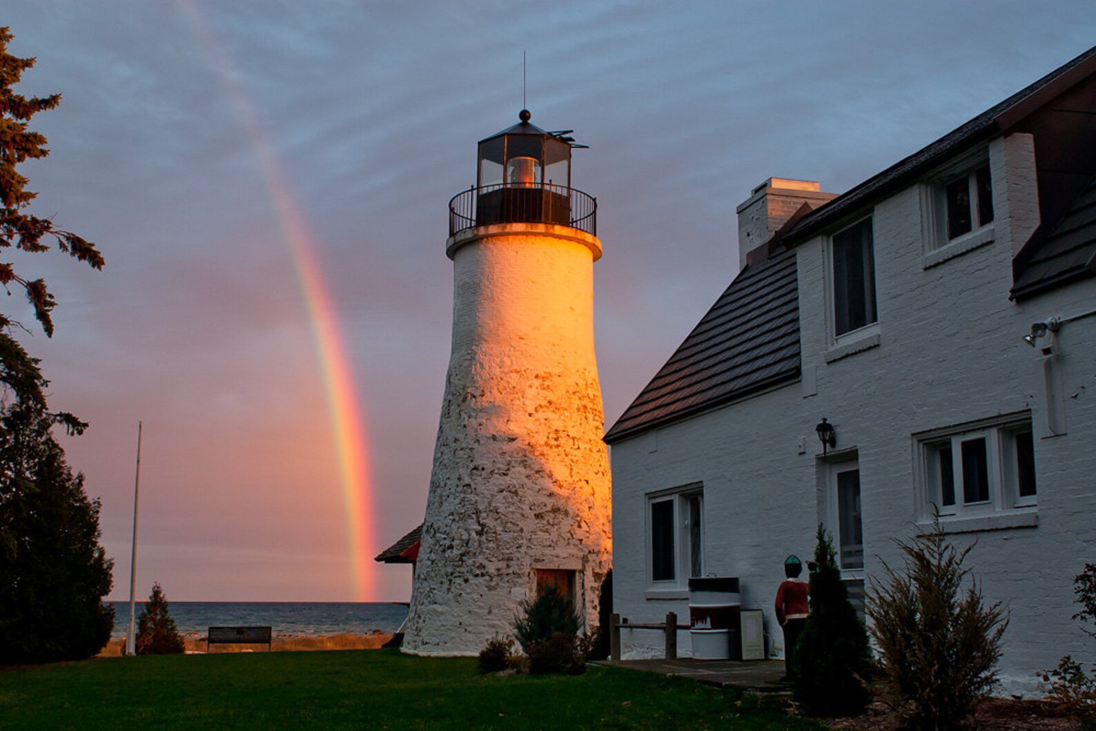 Old Presque Isle Rainbow Michigan Photography - Etsy