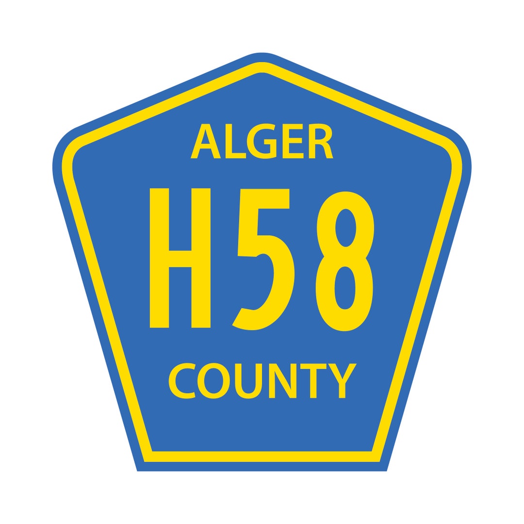H58 Highway Sign Decal - Munising - Alger County - Etsy