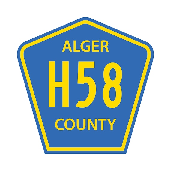H58 Highway Sign Decal Munising Alger County - Etsy