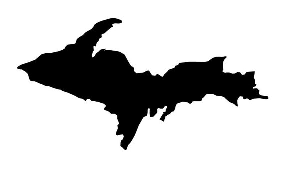 Upper Peninsula Silhouette Vinyl Decal - Etsy