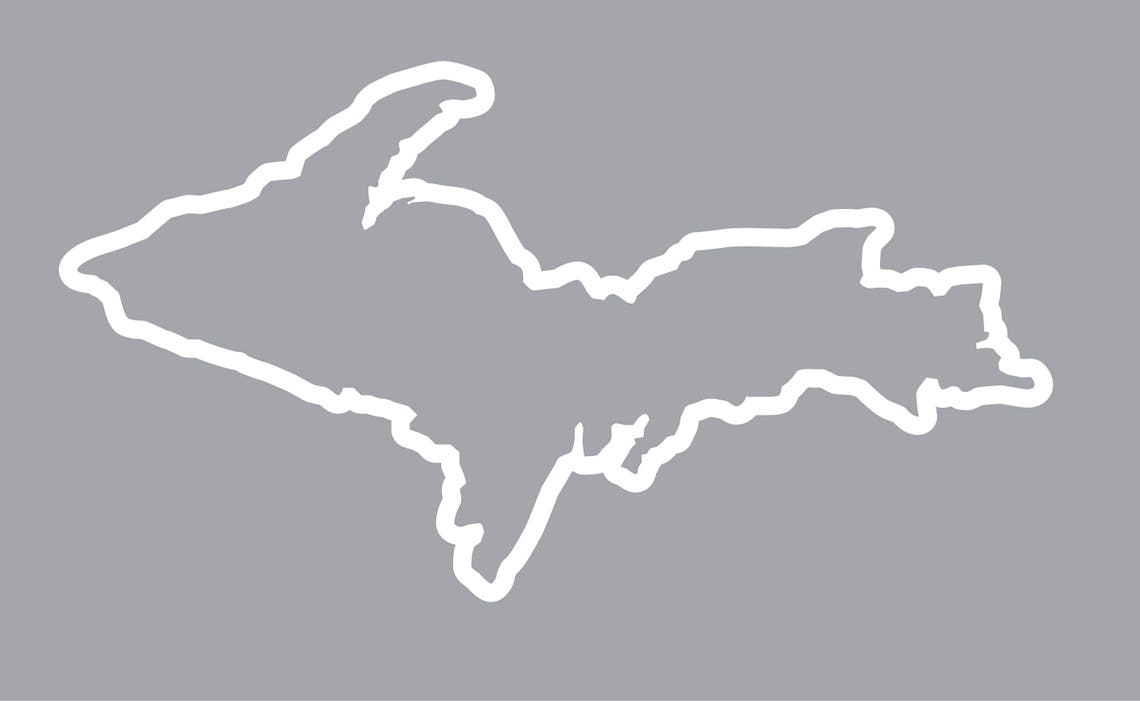 Upper Peninsula Silhouette Vinyl Decal - Etsy