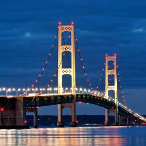 Mackinac Bridge Blues Michigan Photography - Etsy