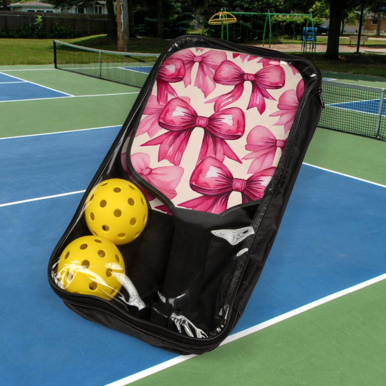 Pink Bow Pickleball Paddle Set Pretty in Pink Coquette Bow Feminine ...