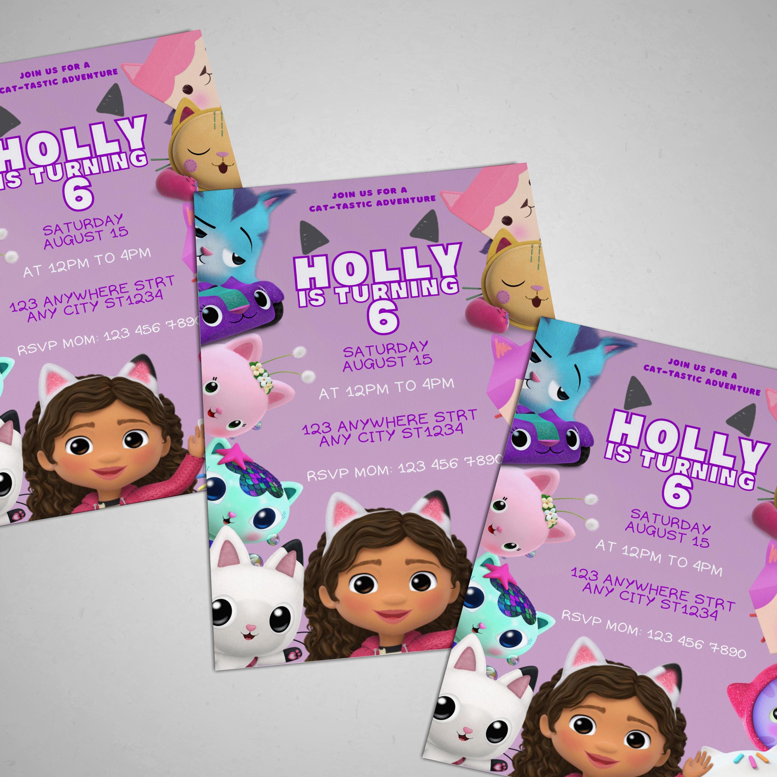 Gabbys Dollhouse Invite, Editable Gabbys Dollhouse Invitation, Kids ...