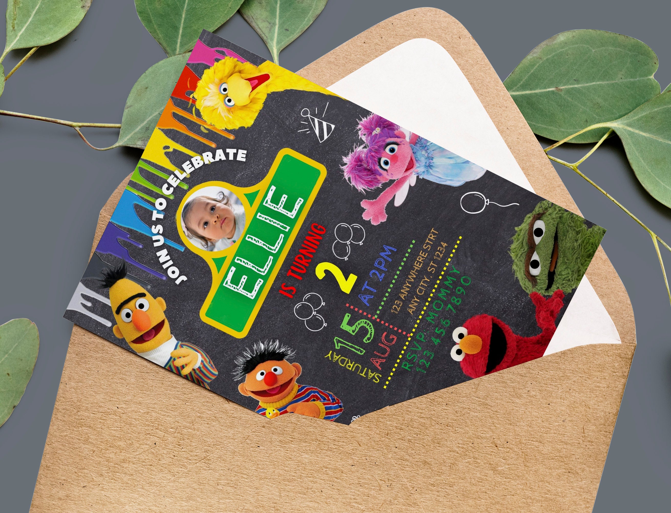 Editable Birthday Invitation, Sesame Street Birthday Invitation ...