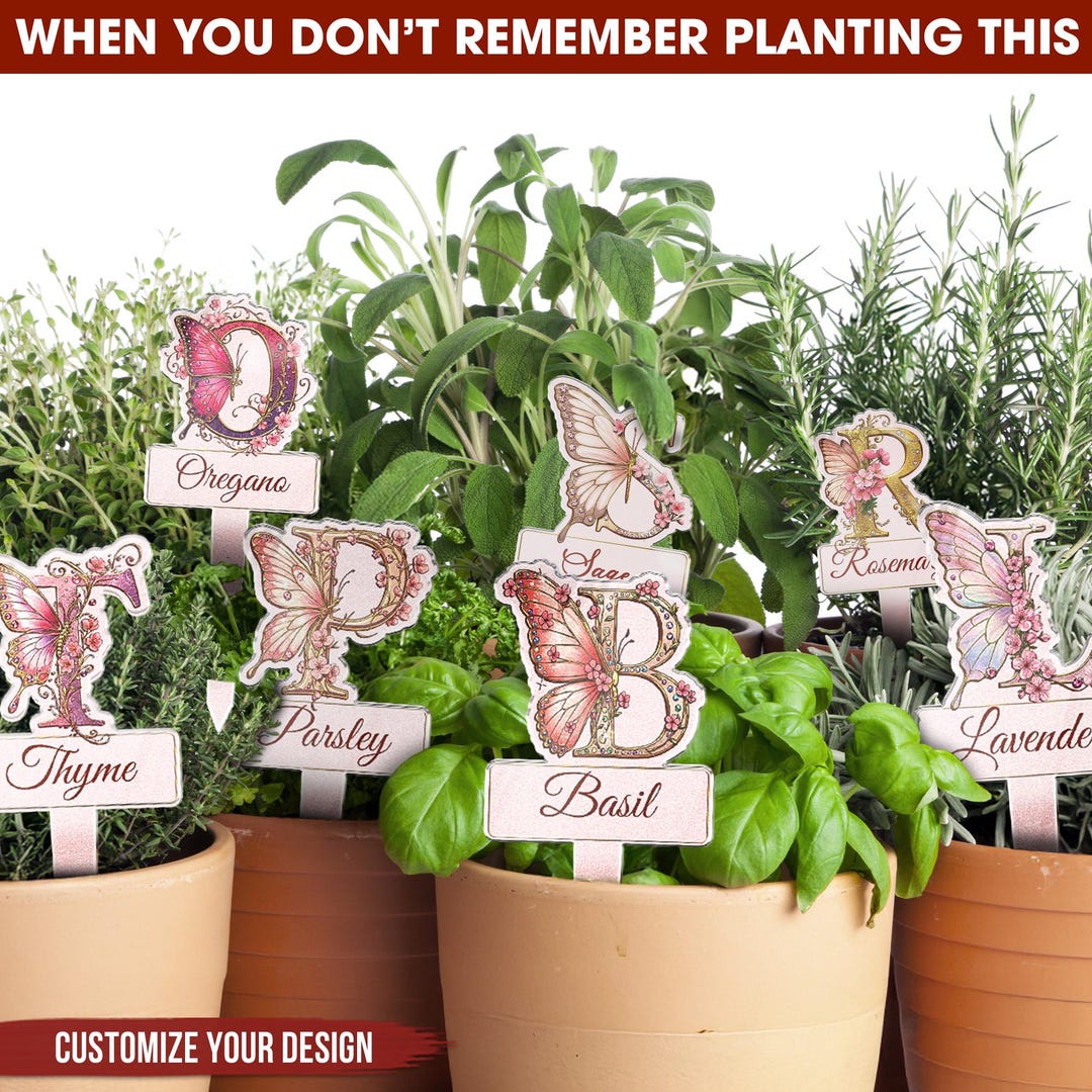 Handmade Monogram Plant Marker With Custom Name – Personalized Acrylic ...