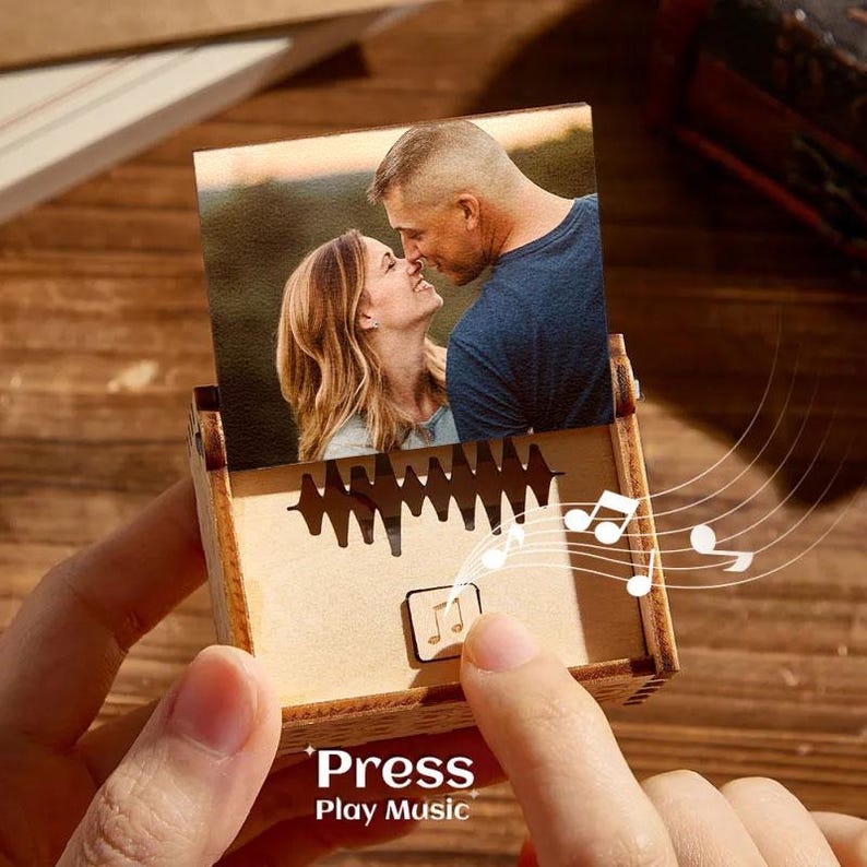 Custom Song & Photo Music Box: Engraved Wooden Keepsake Gift - Etsy