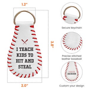 Personalized Leather Baseball Keychain: Coach Gift, End of Season - Etsy