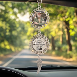 Personalized Memorial Car Charm: Photo Ornament, Remembrance Gift - Etsy