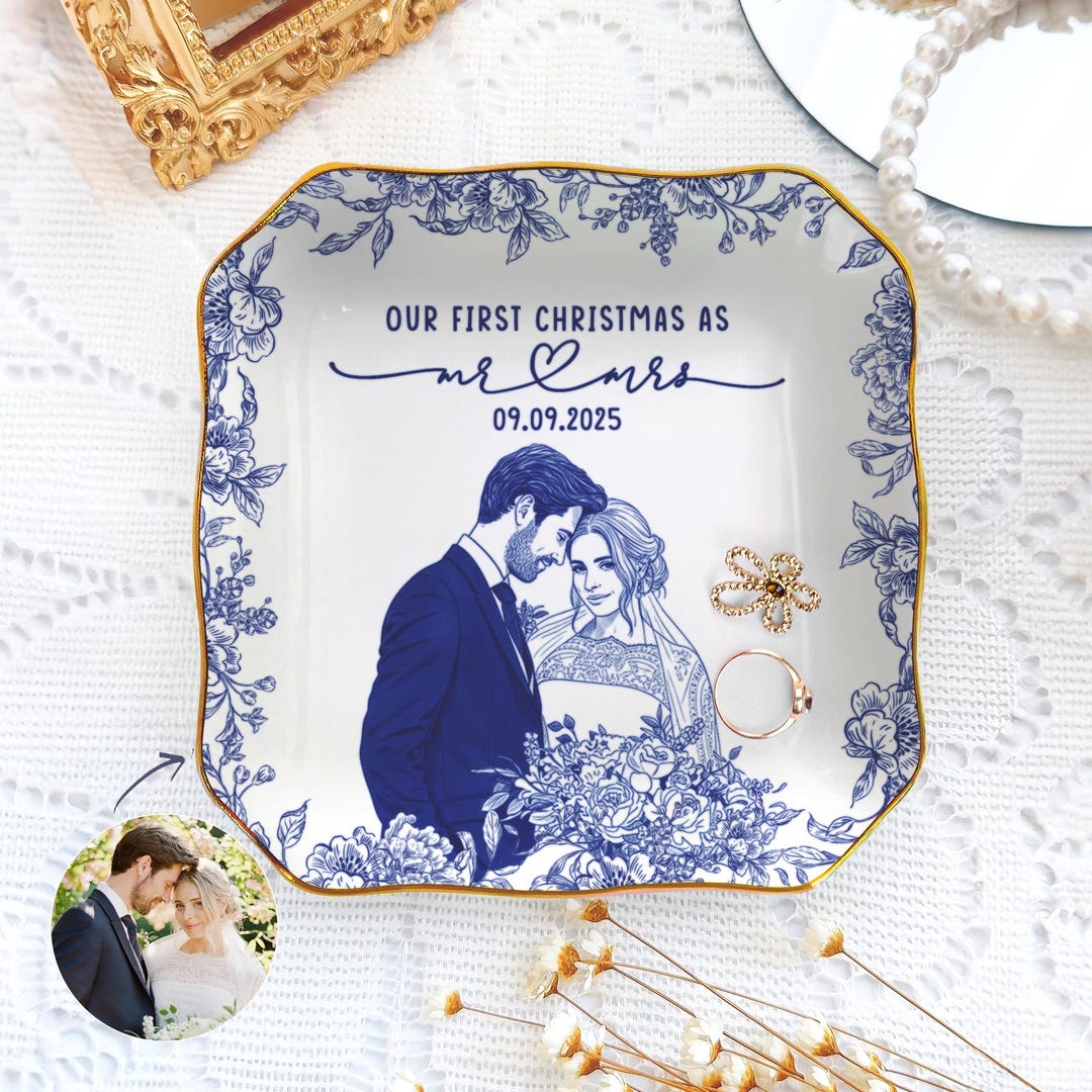 First Christmas Married Jewelry Dish 2025, Our First Christmas as Mr ...