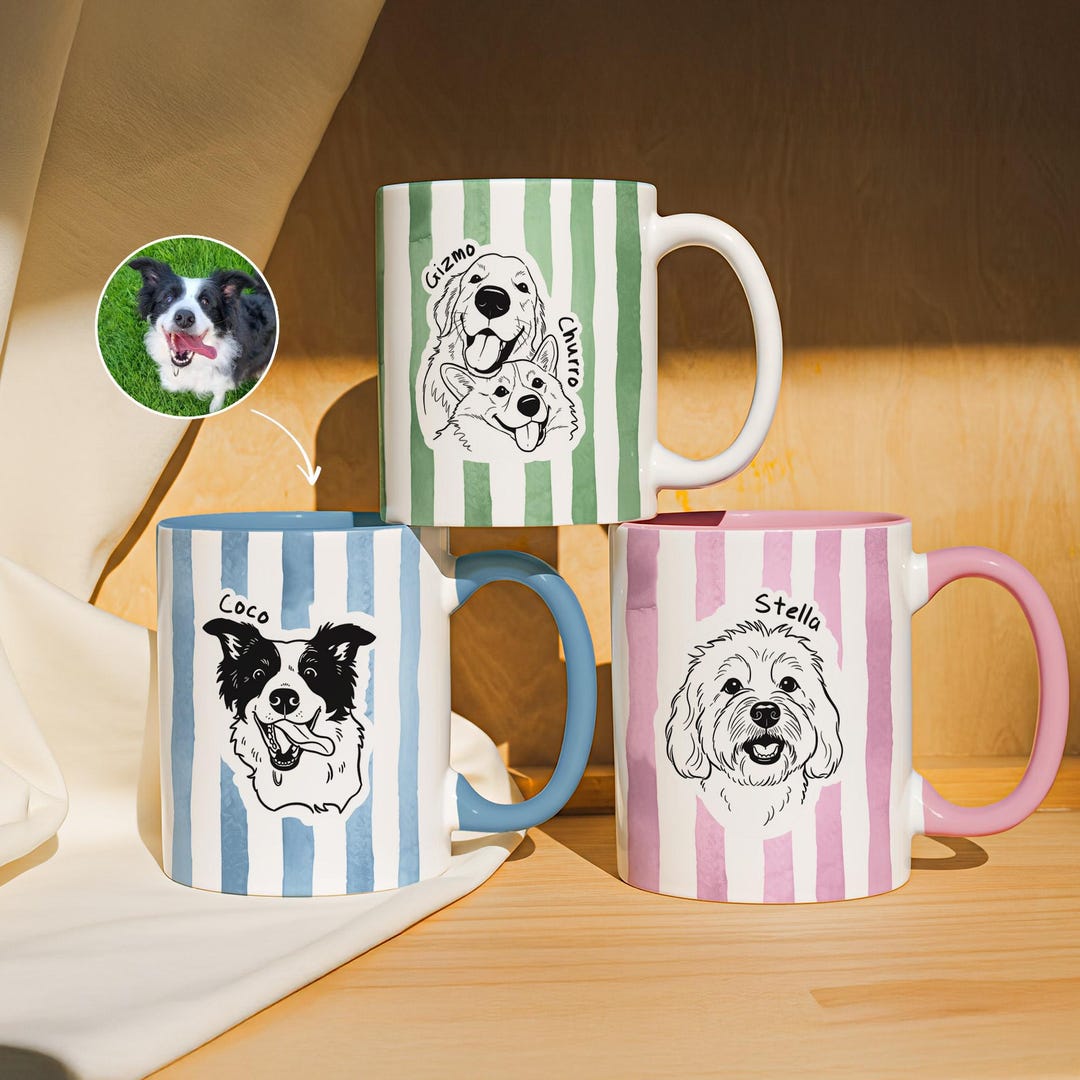 Custom Pet Portrait Mug, Personalized Dog Mug, Custom Cat Mug, Pet ...