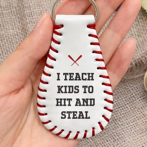 Personalized Leather Baseball Keychain: Coach Gift, End of Season - Etsy