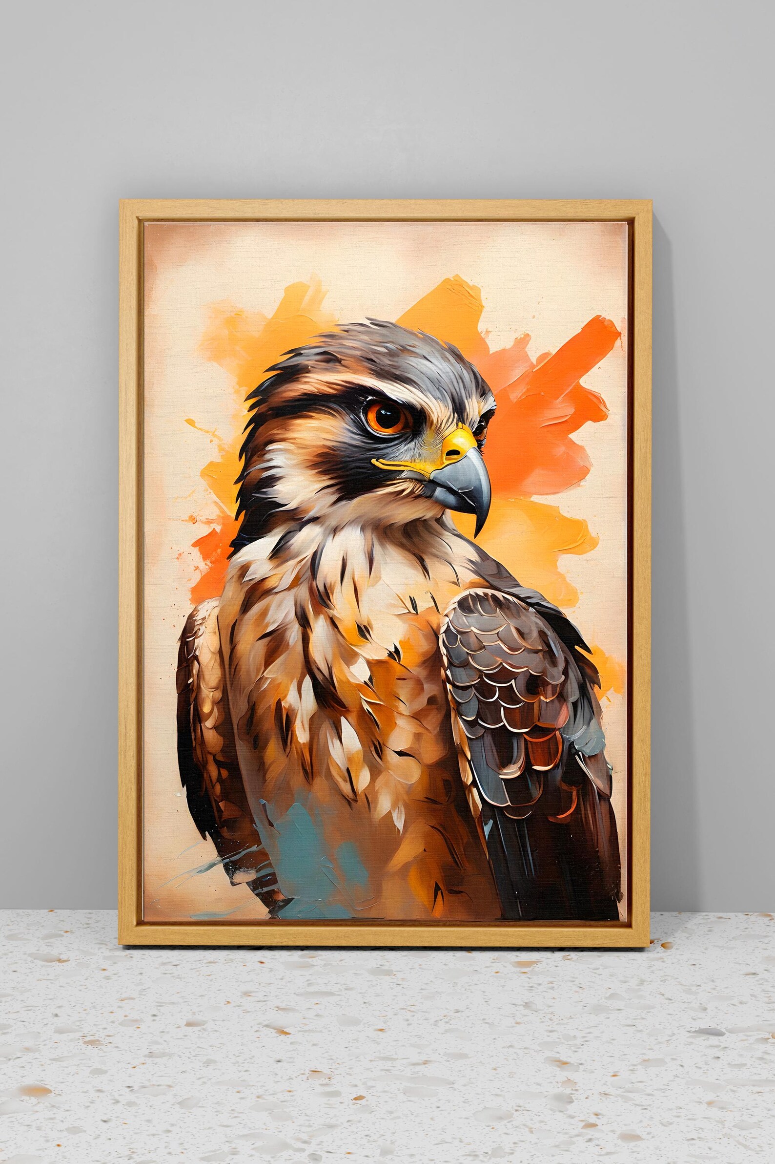 Falcon Painting Canvas, Luxury Framed Canvas, Bird Wall Art, Falconry ...