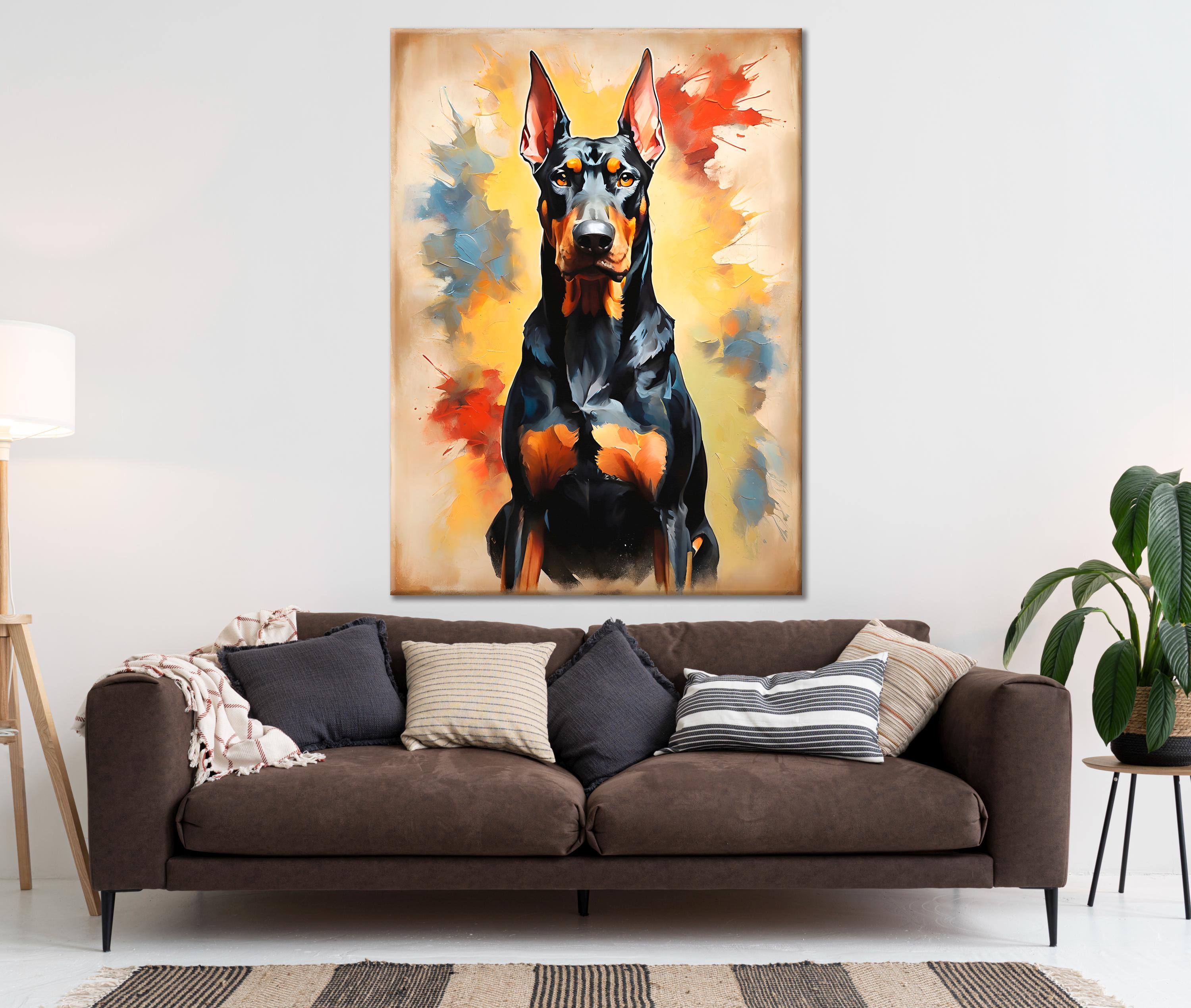 Doberman Poster, Oil Painting Canvas, Hypebeast Luxury Fashion Poster ...