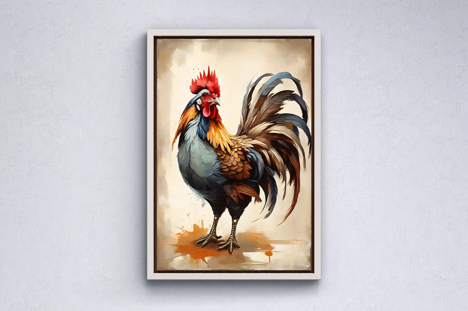 Rooster Wall Decor, Rooster Nursery Art, Canvas or Poster, Farmhouse ...