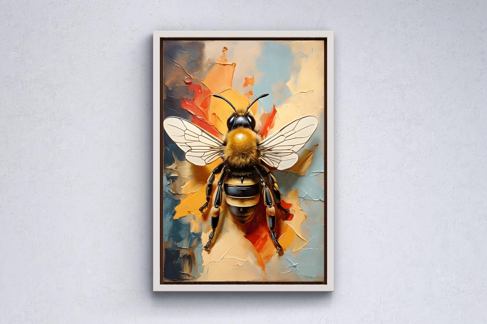 Bee Wall Art, Bee Decor Print, Abstract Bee Wall Art, Nature Home Decor ...