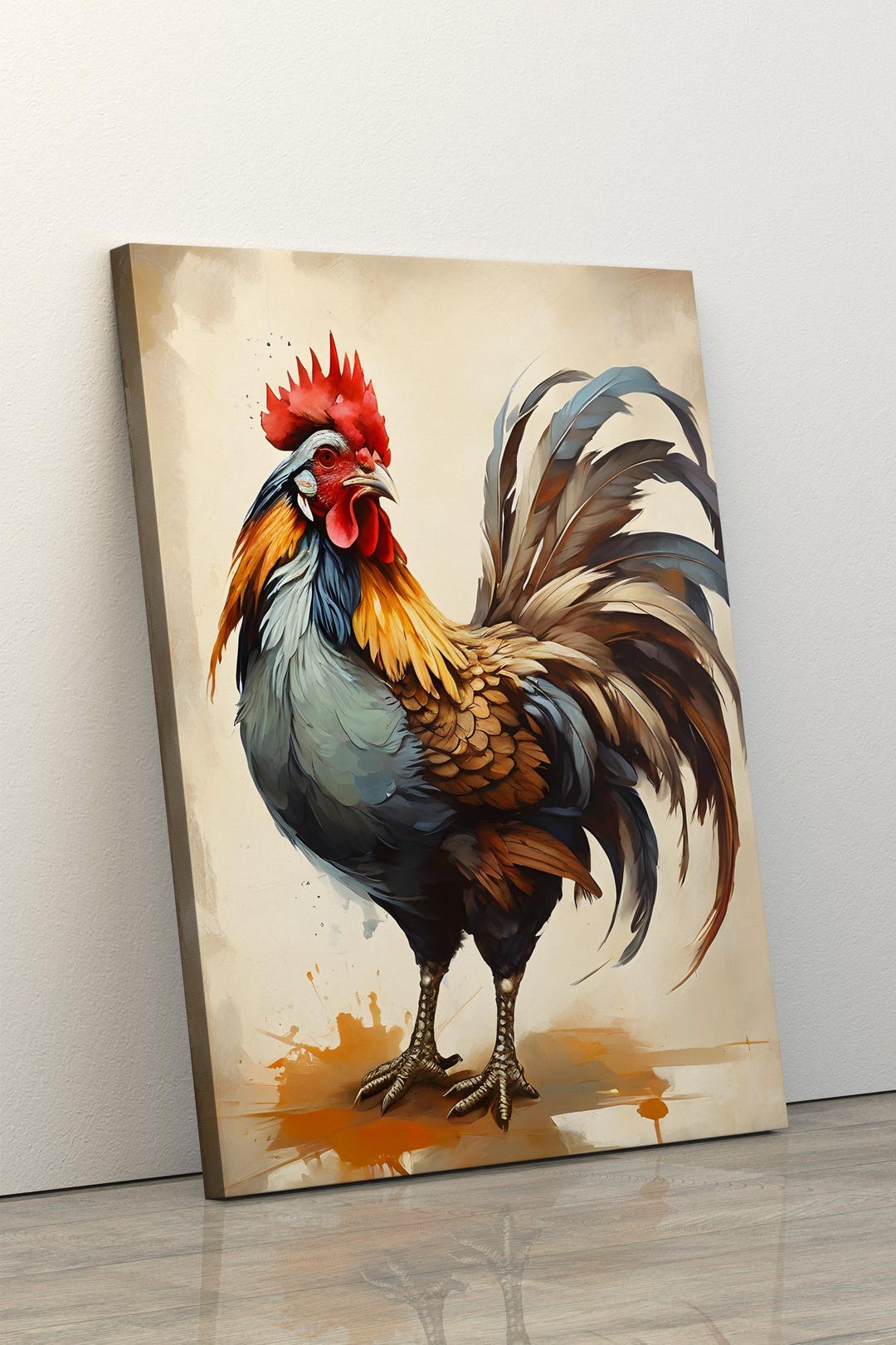 Rooster Wall Decor, Rooster Nursery Art, Canvas or Poster, Farmhouse ...