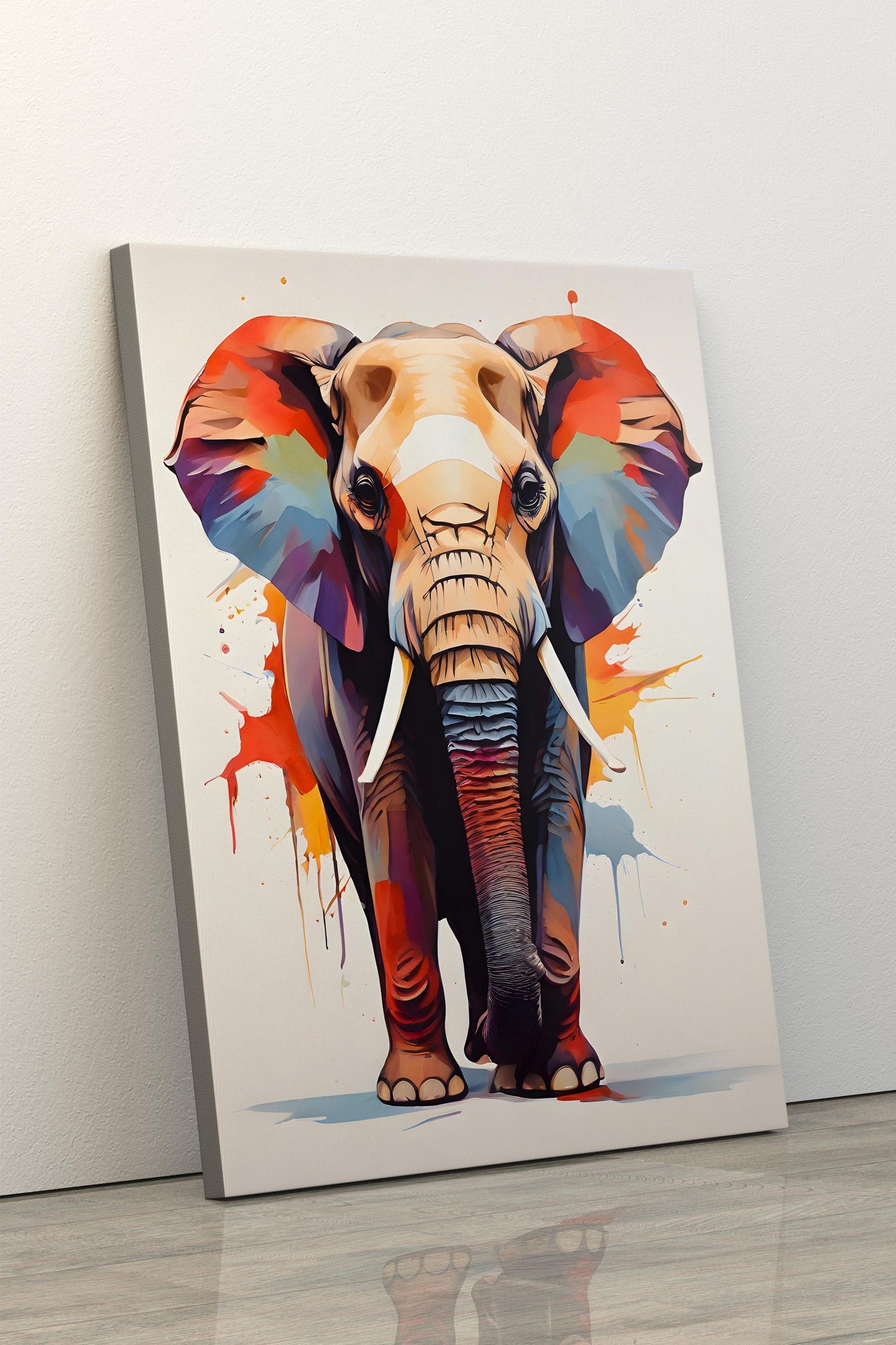Colorful Elephant Painting, Abstract Elephant Art, Pop Art Poster ...