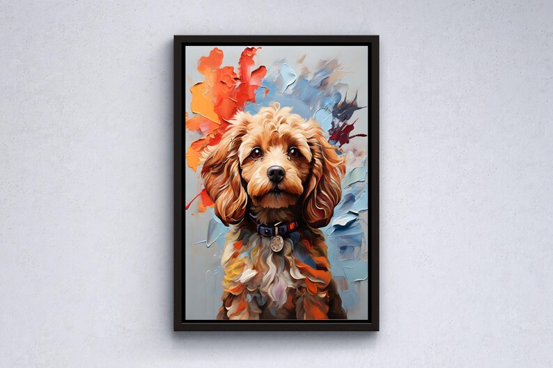 Cockapoo Painting on Canvas, Dog Art, Gift for Dog Lovers, Abstract ...