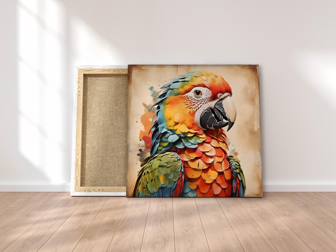Parrot Print Art, Colorful Parrot Wall Decor, Parrot Canvas Poster ...