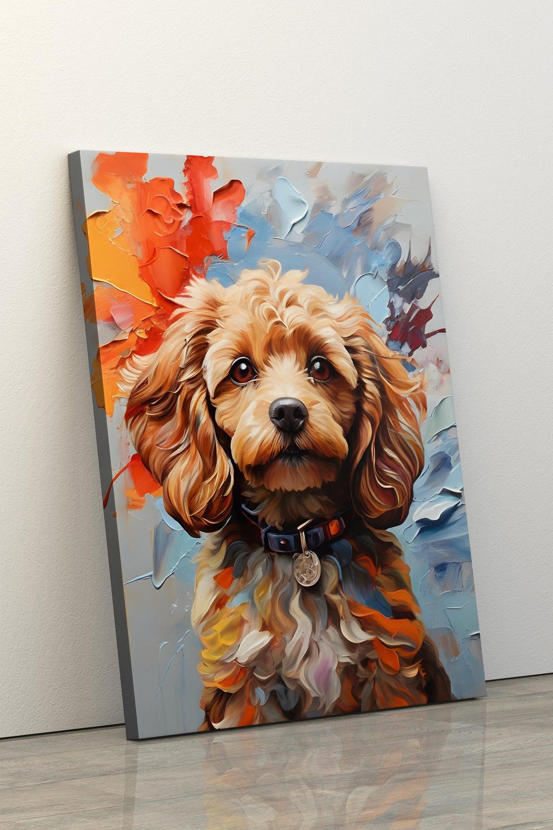 Cockapoo Painting on Canvas, Dog Art, Gift for Dog Lovers, Abstract ...