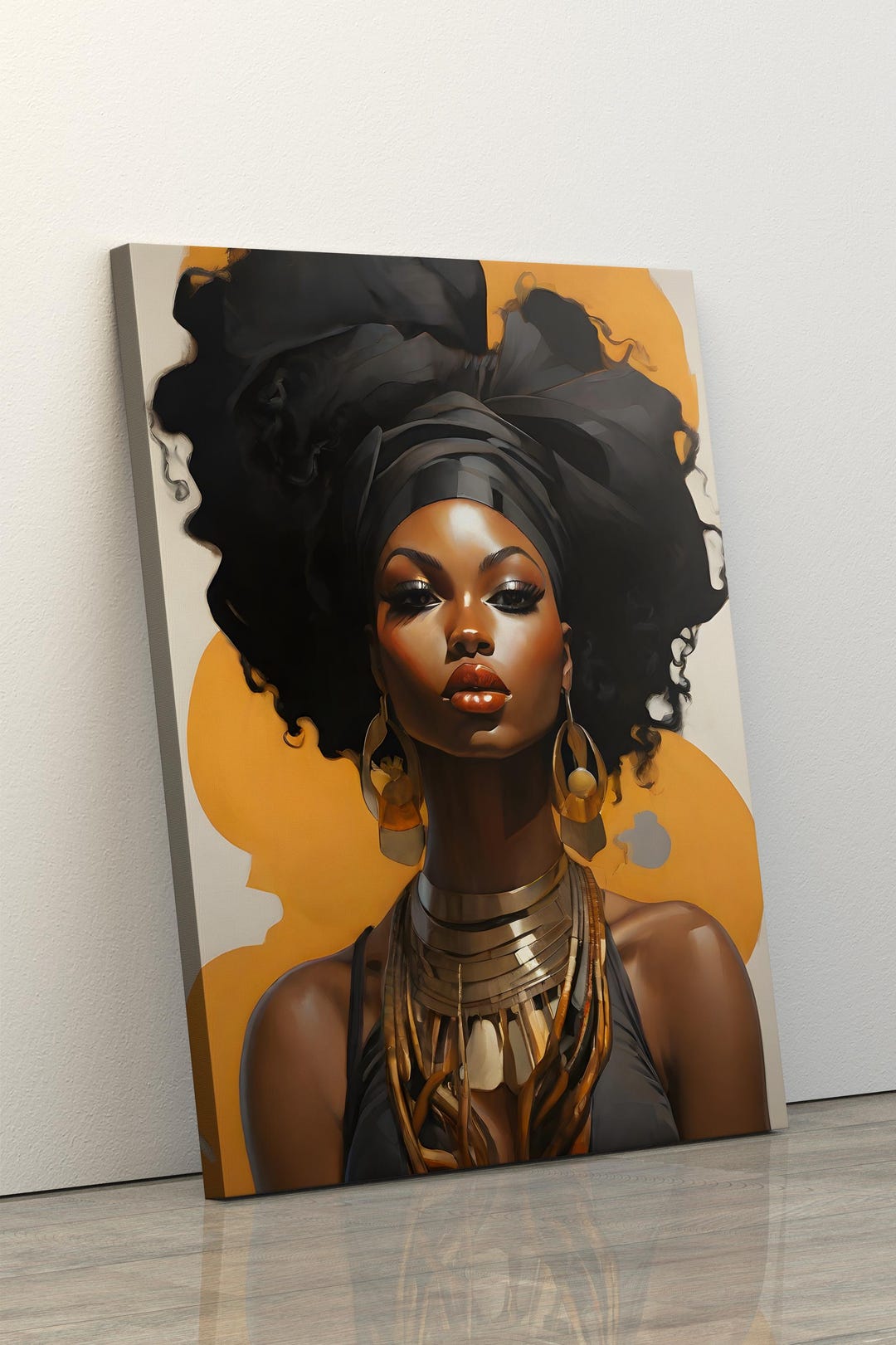 Black Woman Art, African Woman Painting Canvas, Woman Wall Art, Black Woman Art Print, Colorful ...