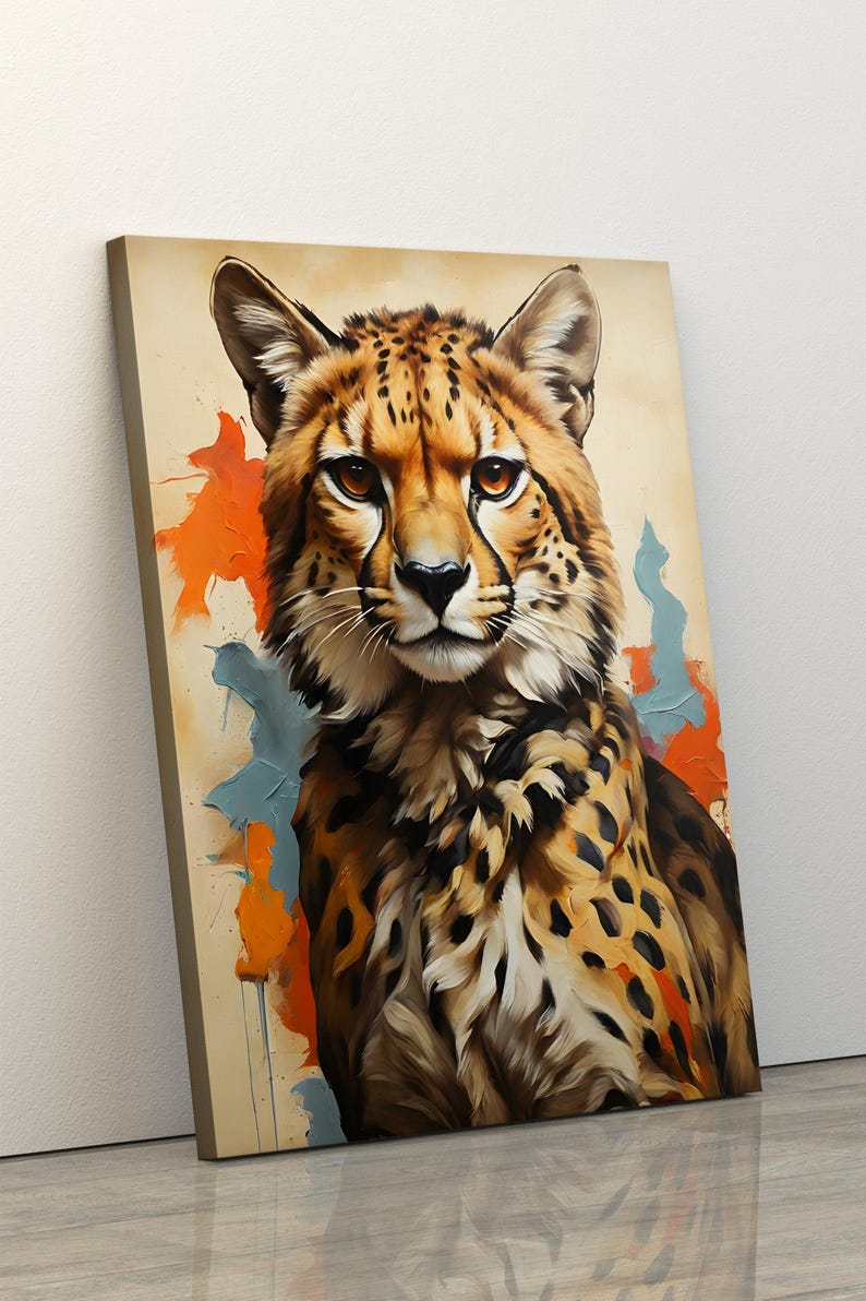 Cheetah Painting Canvas, Animal Art Poster, Safari Animal Print Art ...