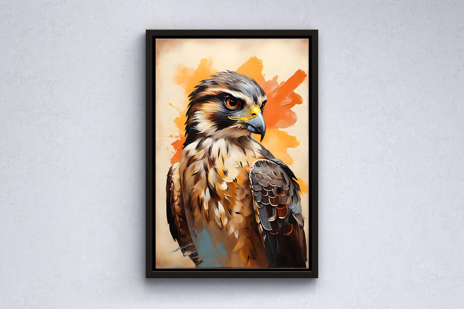 Falcon Painting Canvas, Luxury Framed Canvas, Bird Wall Art, Falconry ...