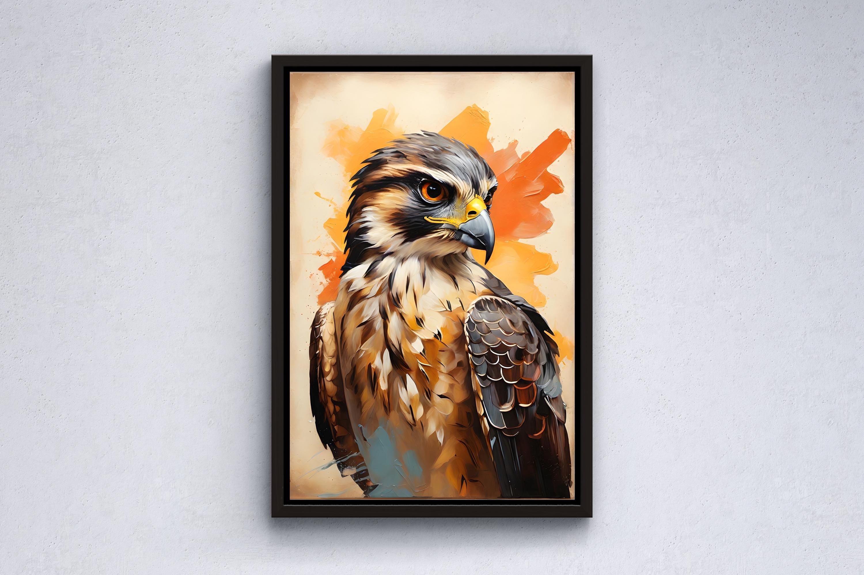 Falcon Painting Canvas, Luxury Framed Canvas, Bird Wall Art, Falconry ...