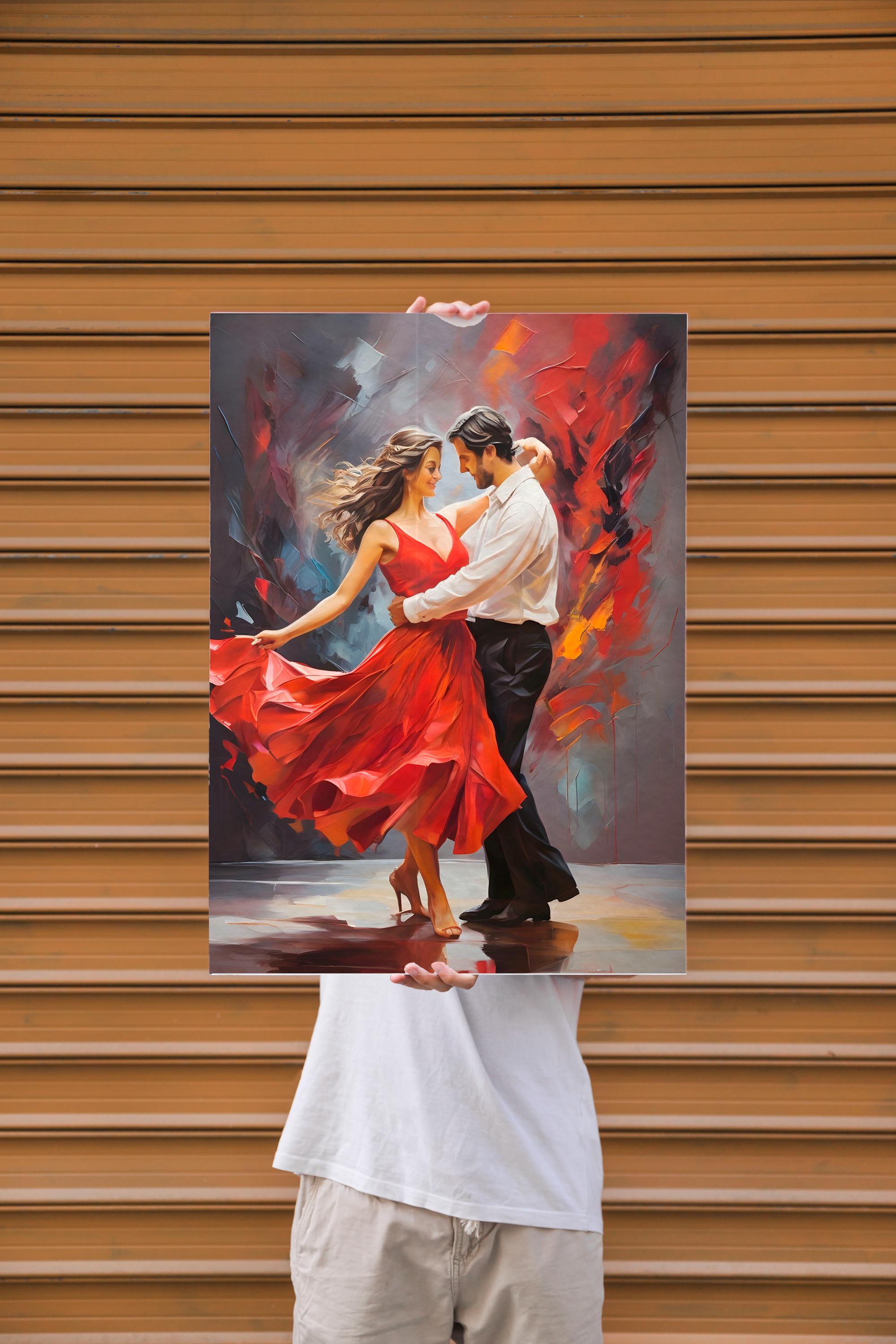 Tango Best Dancer Couple Canvas Wall Art, Oil Painting Dance Print ...